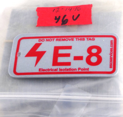 Electrical Isolation Tags, Lightning Bolt E-8, 3"Lx1.5"W, Red on Gray ...