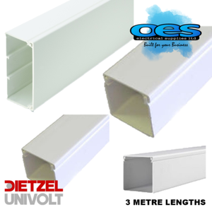 Univolt PVC Plastic Trunking 3 Metre Lengths 2x2" 4x2" 3x3" 4x4" Stop ...
