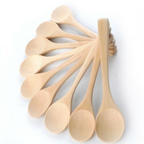 Gift Baby 5Pcs Spoons Set Wooden Cream Small Ice Spoon Dessert Honey ...