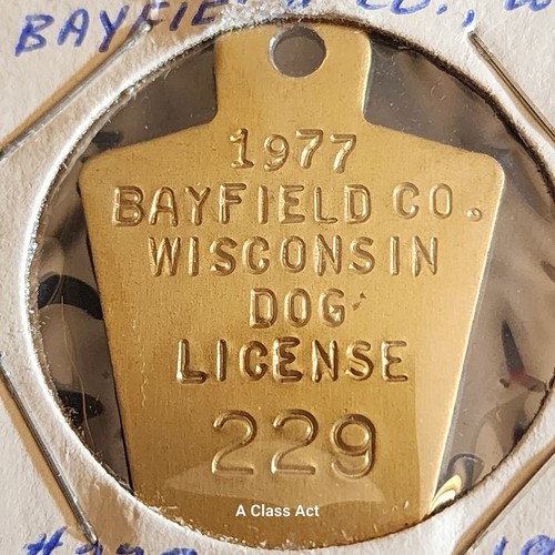 1977 Batfield Co. Wisconsin. # 229, Dog Tax Tag. Keystone Shape. Our ...