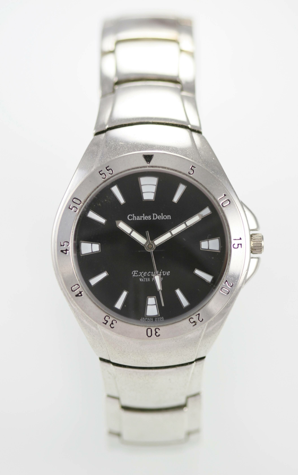 Charles Delon Watch Men Black Stainless Steel Silver Water Resist ...