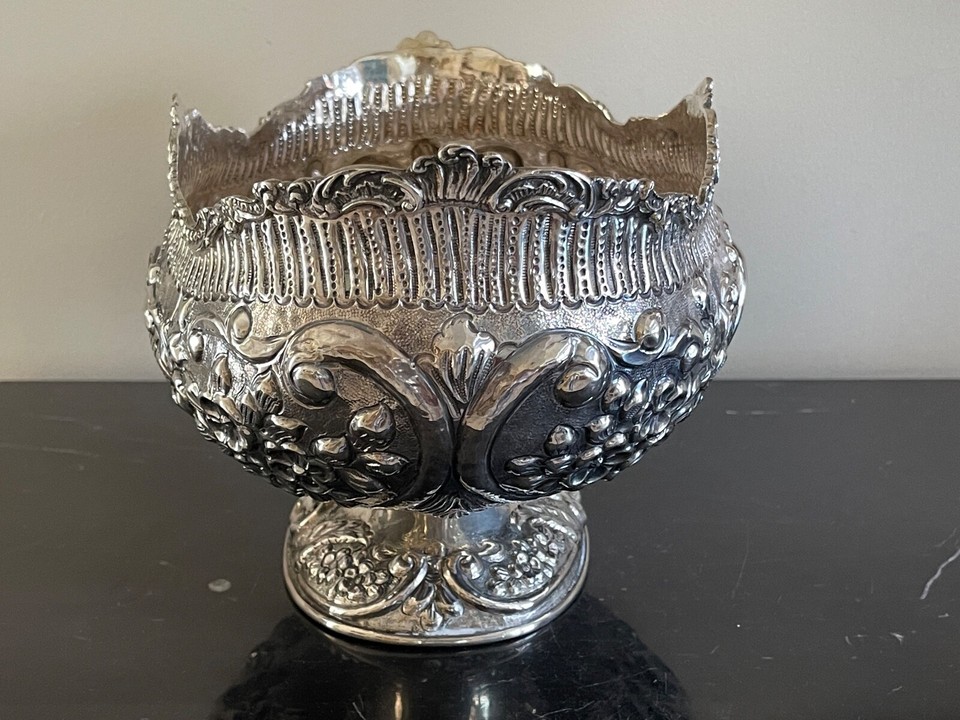 Impressive Antique Guler 900 Silver Repousse Bowl Centerpiece 1,111 ...