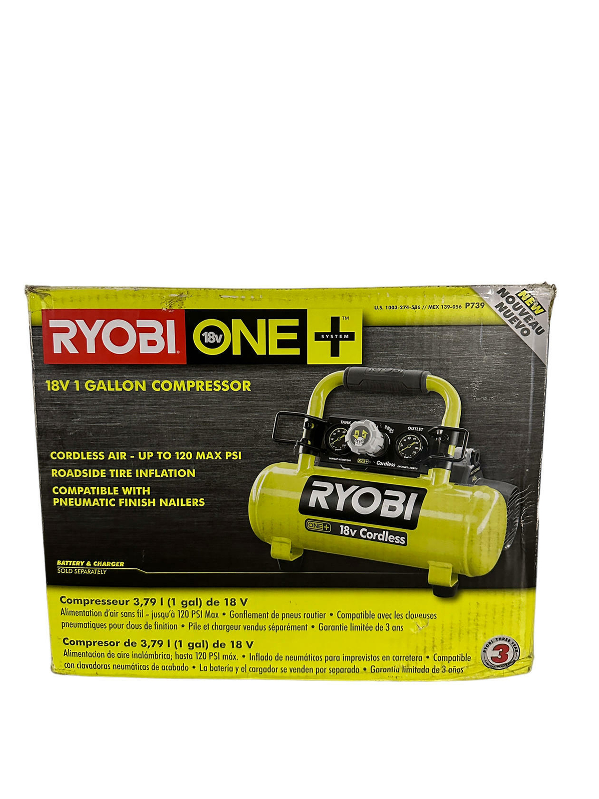RYOBI ONE+ (P739) ™ 1 Gallon air compressor (TOOL ONLY) 33287175796 | eBay