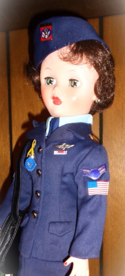 RARE 1950 ADANTA 20" AIR FORCE VINYL DOLL-BEAUTIFUL W/MEDAL,RIBBONS,ETC ...