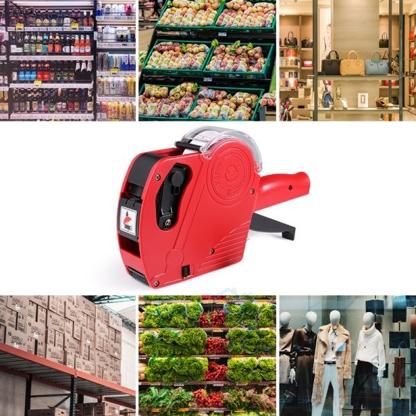 8 Digit Price Tag Gun with 5000 Sticker Labels Ink Supermarket Food ...