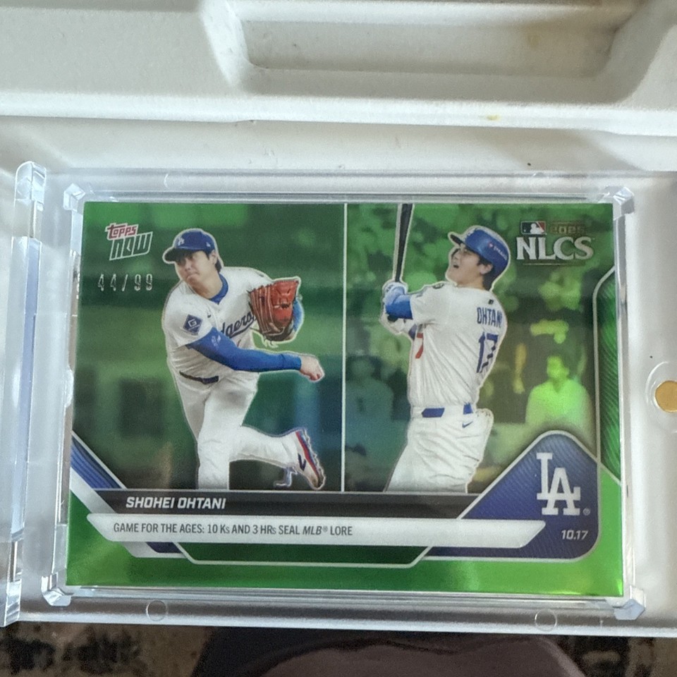 2025 Topps Now Shohei Ohtani NLCS 10Ks 3HRs #884 LA Dodgers MVP Green 46/99 | eBay
