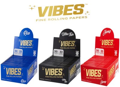 Vibes King Size Slim Ultra-Thin Rolling Papers USA Cookie Raw Rizla ...