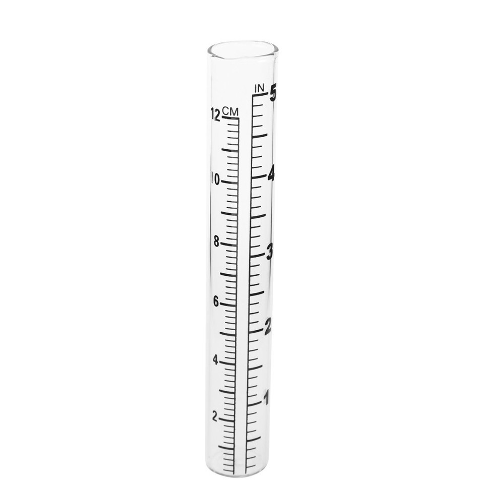 12cm Glass Flat-bottomed Rain Gauge Meter Test Tube with Scale rain ...