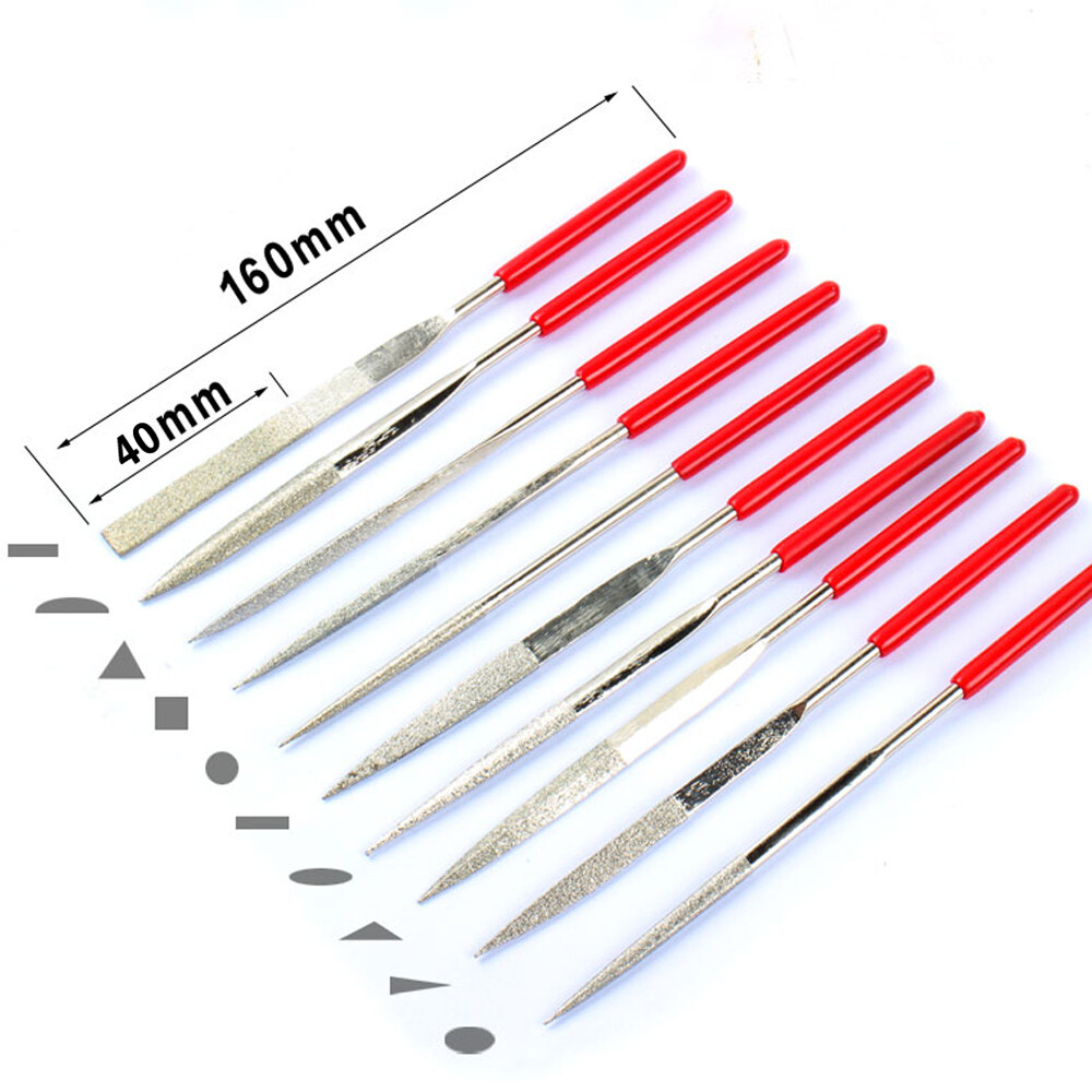 10 Pcs 160x4mm Diamond Mini Needle File Set For Metal Jeweler Wood ...