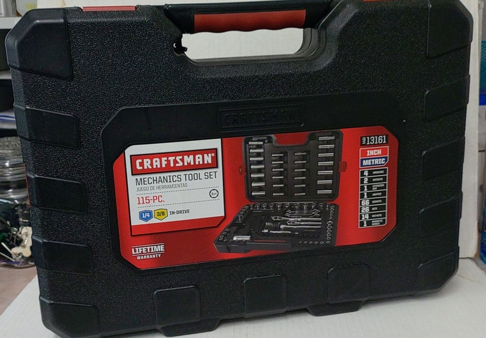 Craftsman 115 Piece Mechanics Tool Set Standard Metric Socket Ratchet ...