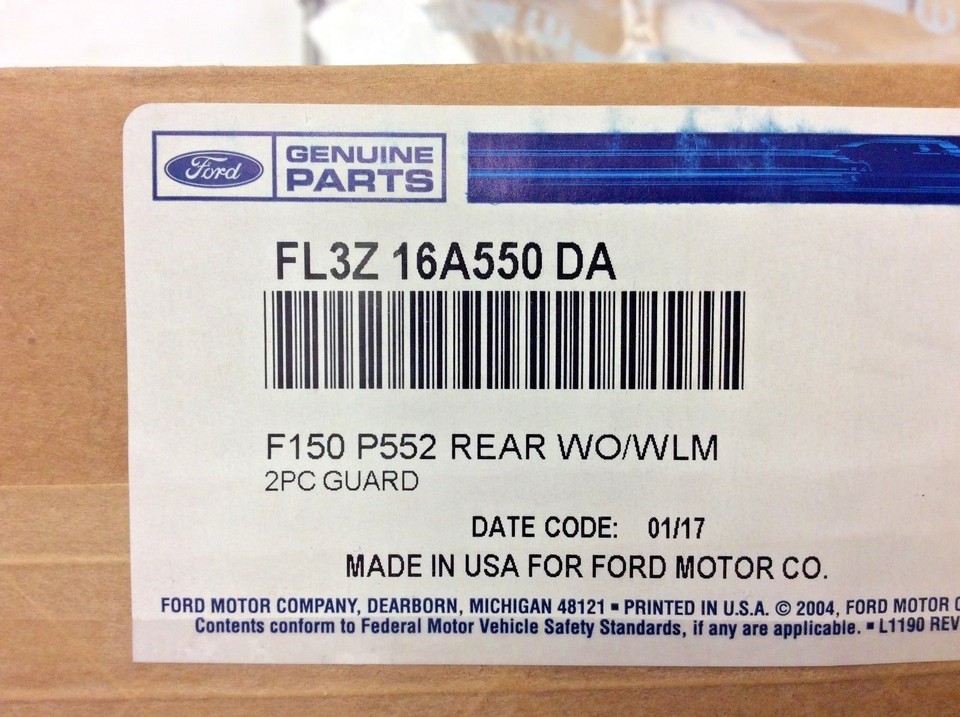 2015-2018 Ford F-150 XLT Rear Black Molded Mudflap Kit With Ford Logo ...