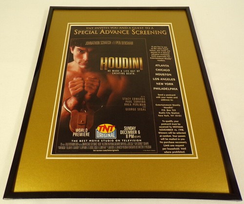 Houdini 1998 TNT Framed 11x14 ORIGINAL Vintage Advertisement Johnathon Schaech | eBay