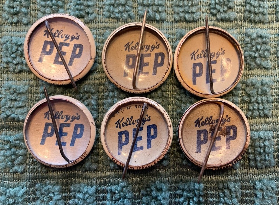 Lot Of 6 Kellogg’s PEP Pins 1940’s Moon, Herby, Etc | eBay