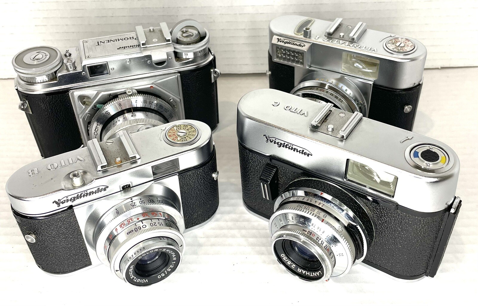 4 LOT VOIGTLANDER CAMERAS VITO B VITO C VITOMATIC I PROMINENT ALL ...