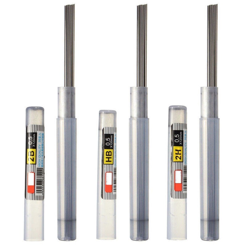 20 x 5 Box 0.5mm HB/2B/2H Black Lead Refills Tube + Case for Mechanical ...