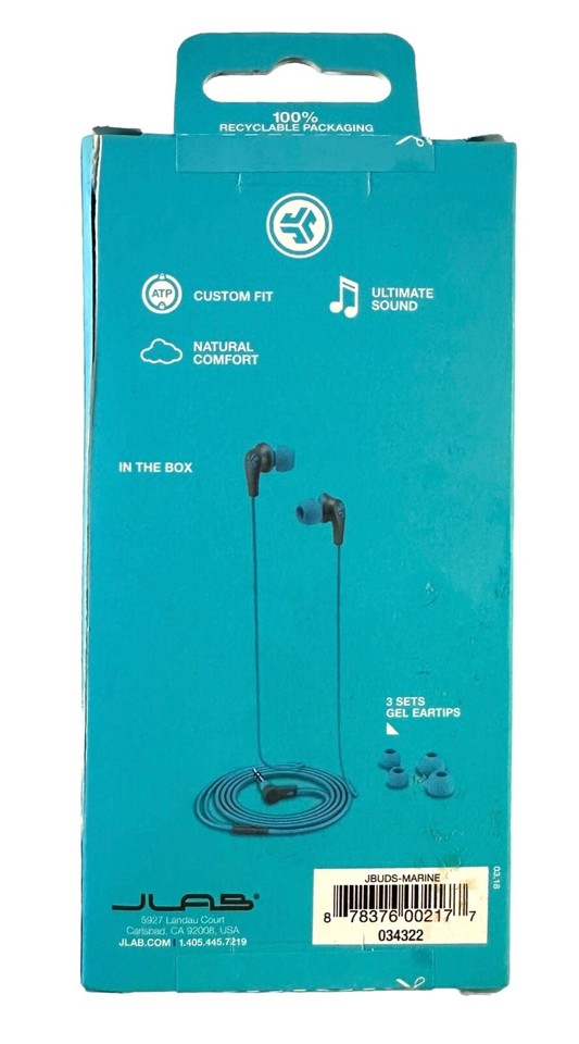 JLab JBUDS2 Signature Earbuds, Custom Fit, Ultimate Sound, Natural ...