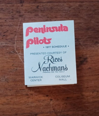 1977 Peninsula Pilots Pocket Schedule Baseball Carolina League Hampton ...
