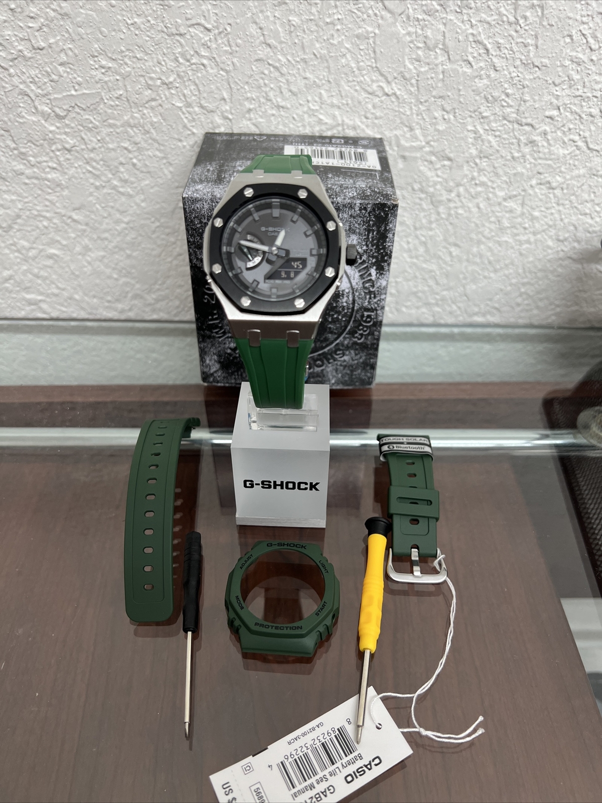 New Casio G-Shock GA2100 Green Tough Solar AP Royal Oak Style Limited ...