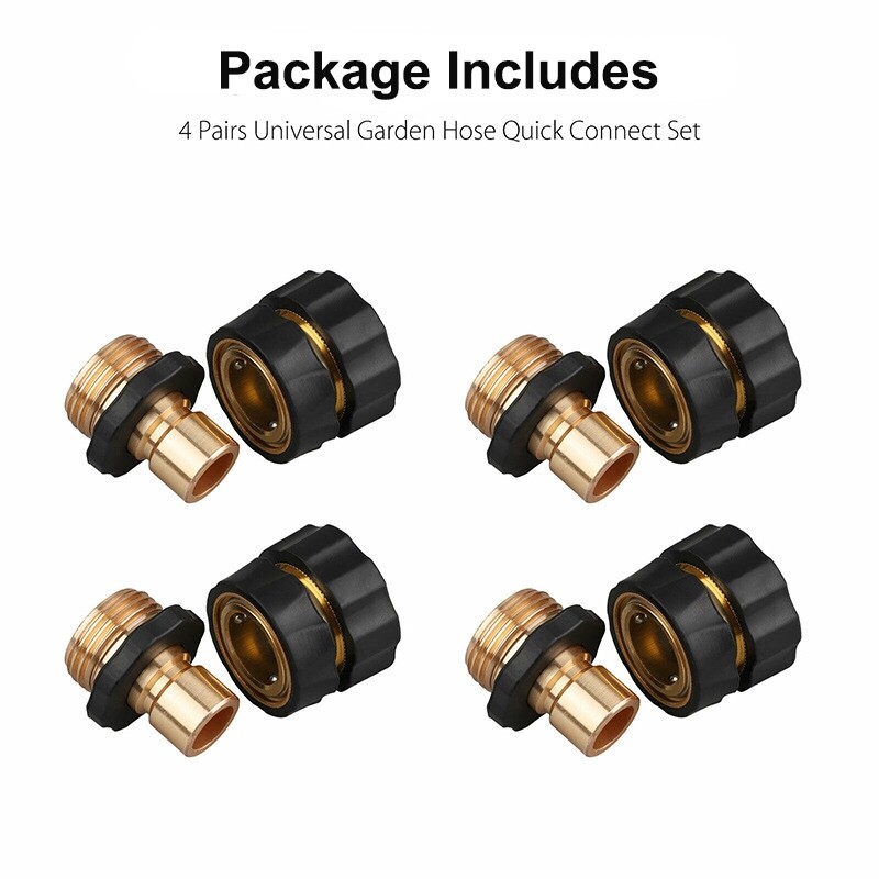 Garden Hose Fitting Quick Connector 3/4" GHT Male and Female Set ...