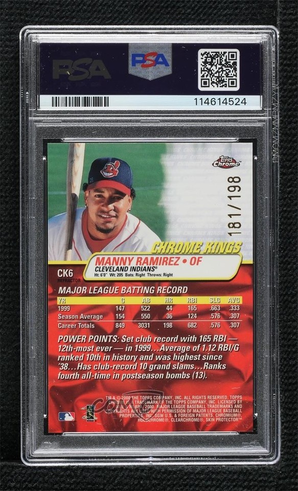 2000 Topps Chrome Chrome Kings Refractor /198 Manny Ramirez #CK6 PSA 8 ...