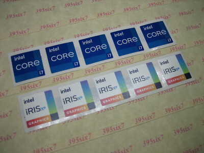 5 pcs iris xe graphics sticker + 5 pcs core i7 11th Gen sticker ...