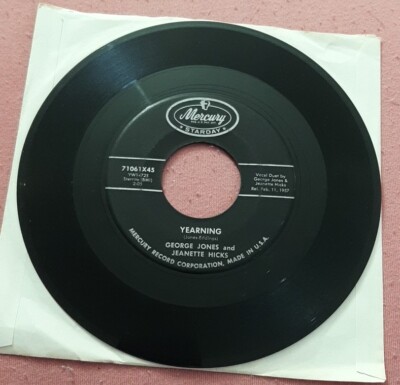 George Jones Jeanette Hicks 45 Cry, Cry / Yearning Mercury 71061X45 vg ...
