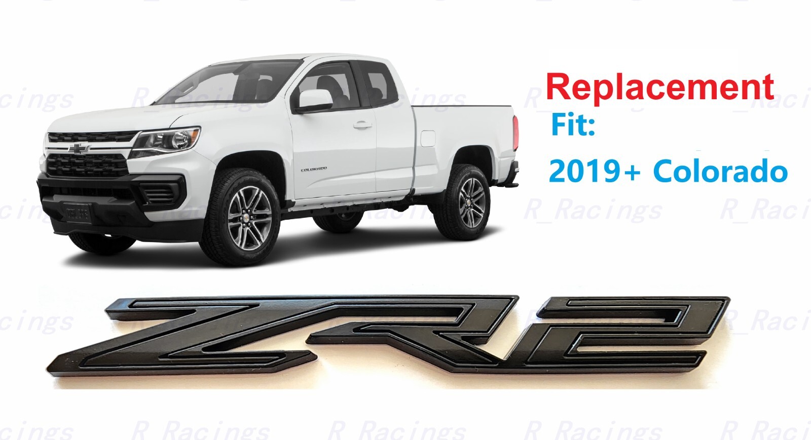 1PC Matte black Rear Tailgate ZR2 Emblem Badge 2019+ Chevrolet Colorado ...