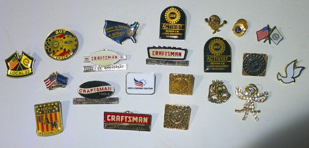 UAW/Craftsman Pin Lot of 21 | eBay