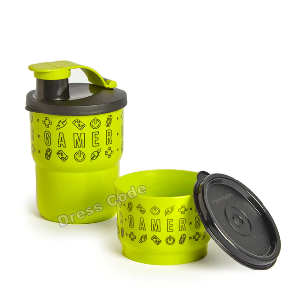 TUPPERWARE Green & Black Video Gamer Game On Kids Snack set RRP $20 ...
