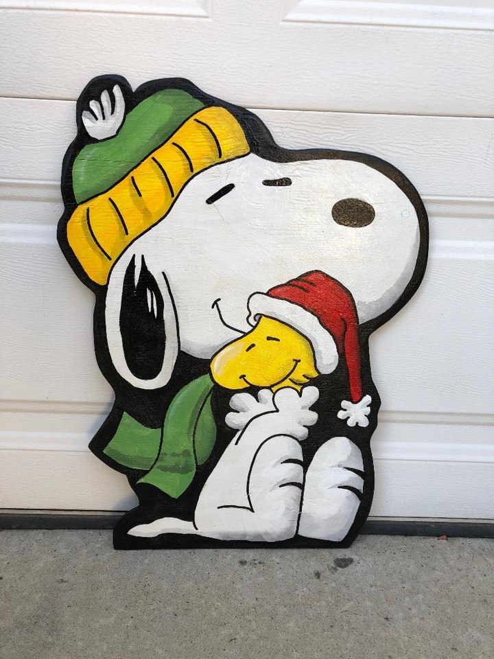 PEANUTS SNOOPY & WOODSTOCK HUGGING ~ CHRISTMAS LAWN ~ YARD DECOR | eBay