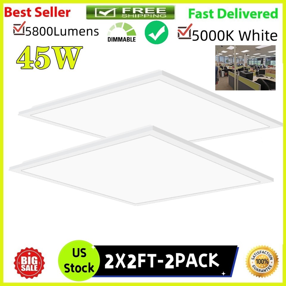 2x4 FT LED Panel Light, 2X2 FT Drop Ceiling Flat Lights for Kitchen ...