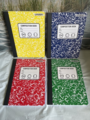 4 Pack Unison Composition Notebook Wide Ruled 9.75" x 7.5" 80 pages | eBay