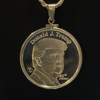 Donald J. Trump Coin Silver Pendant 1 Troy Ounce With .925 Sterling ...