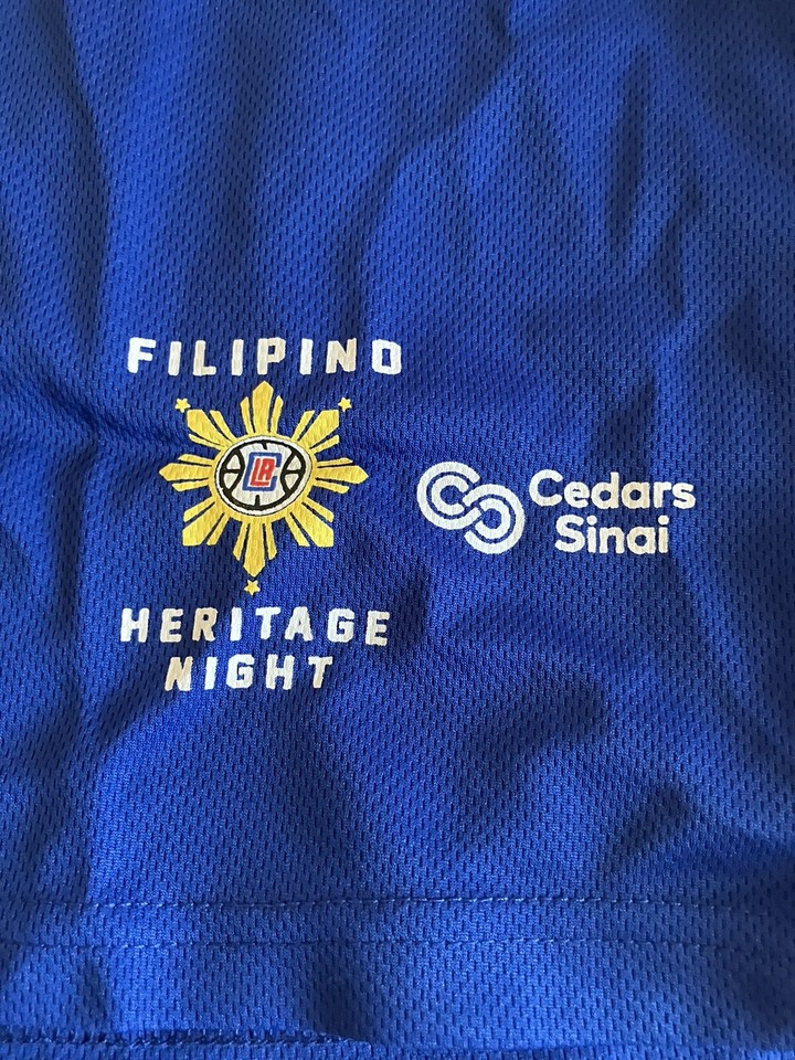 Los Angeles CLIPPERS Basketball SGA Filipino Heritage Night Blue XL ...