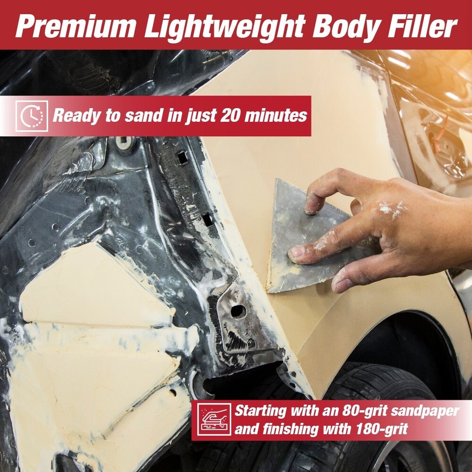 Super Fill Premium Lightweight Body Filler for Fast & Easy Automotive ...
