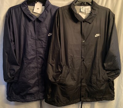 NWT B & T Men's Nike Club Lined Coaches' Jacket Snap Closure Loose Fit ...