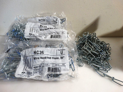 LITHONIA Wire and Hook Chain 36" HC36 ,408275 lot of 7 +7 loose chains ...