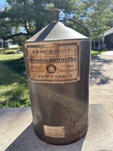 RARE FRITZSCHE BROS NY, NY Essential Oils 6 Gallon Tin Handled ...