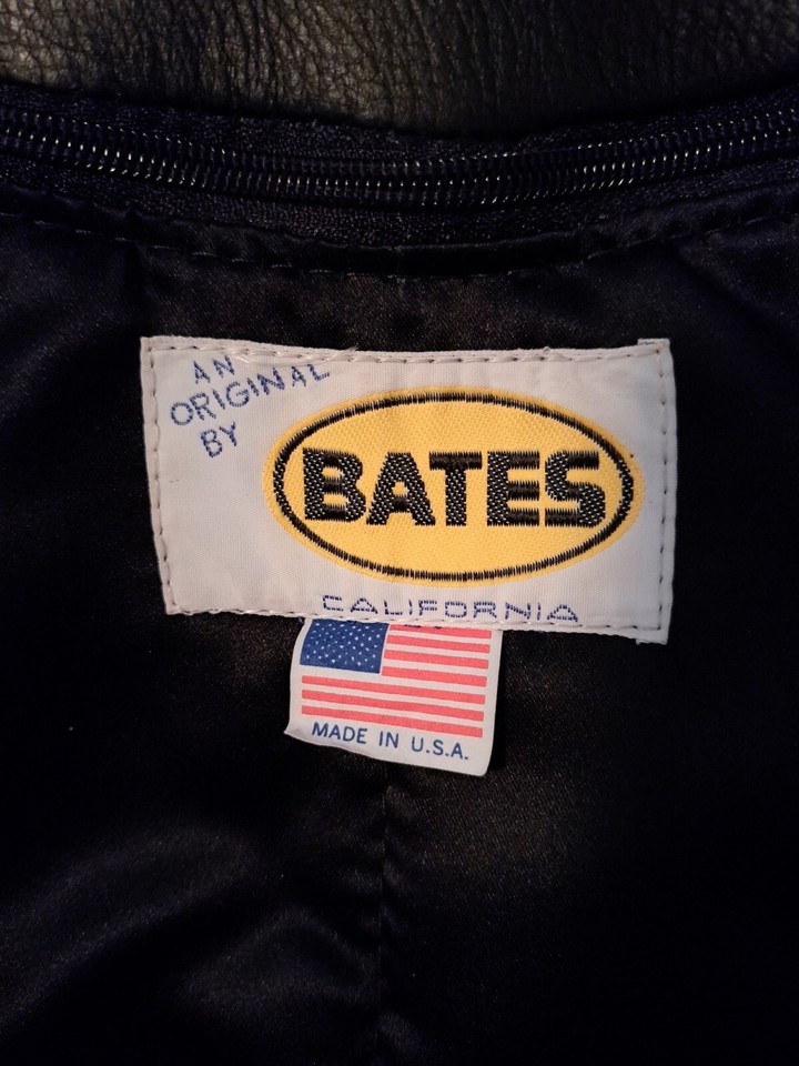 Vintage Bates Leather Motorcycle Black Jacket | eBay