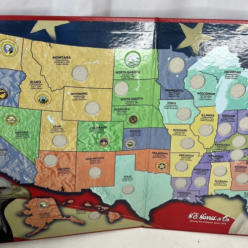 State Series Quarters 1999-2008 Coin Collectors Large Foldout Map by H ...