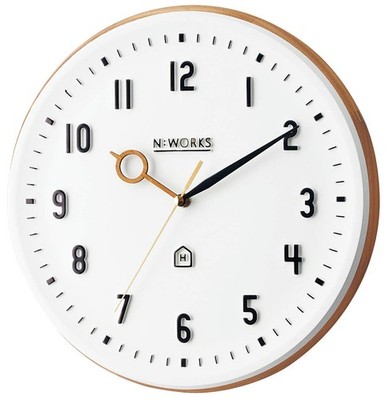 Interform Kempi Wall Clock CL-3931 White/Black Wood Sweep Movement | eBay