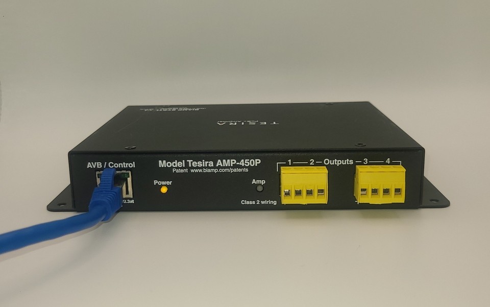 BIAMP TESIRA AMP-450P AVB/TSN Enabled PoE+ Four-Channel Amplifier ...