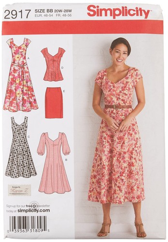2917 Dress and Tunic Sewing Pattern for Women by Karen Z ,Sizes 20W-28W ...