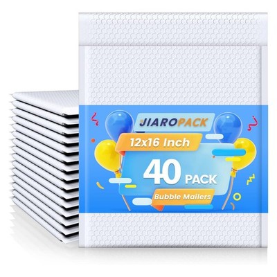 40 White Poly Bubble Mailers 12x16 Large Padded Envelopes 12x15 Mailing ...