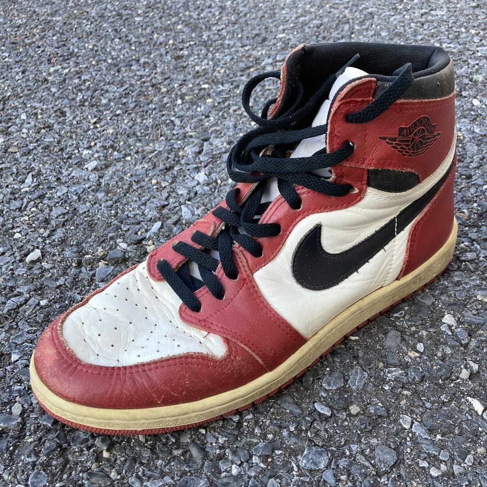 Vintage Original 1985 Nike Air Jordan 1 OG High Shoes Red Black White ...