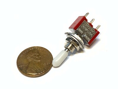 1 White sleeve CAP SPDT 3 Pins 12v Momentary 6mm Toggle Switch mts1 6a ...