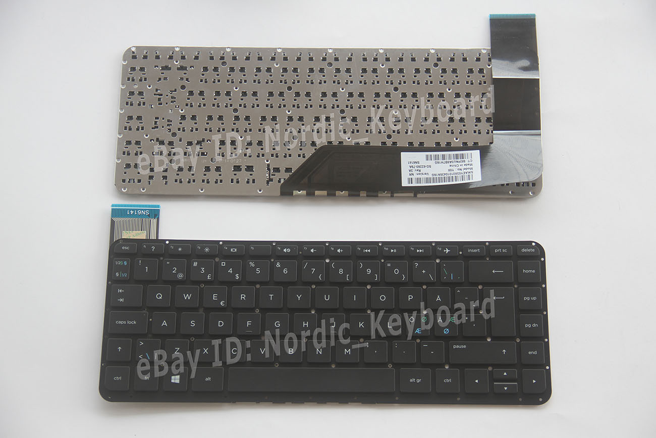 For HP Stream 14-z000 14-z010NR 14-Z050 Keyboard Swedish Nordic Norsk ...