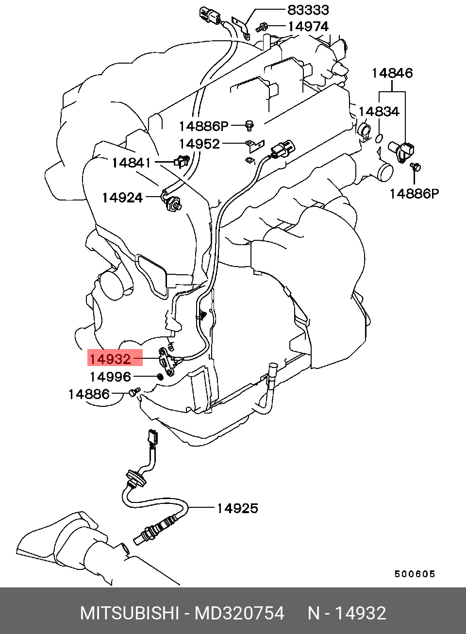 Genuine OE Sensor Assembly Crankshaft Position MD320754 for Mitsubishi ...