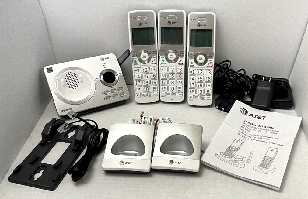 At%26t+Connect+to+Cell+DL72310+Cordless+Telephone+Base+2+Handsets+ ...