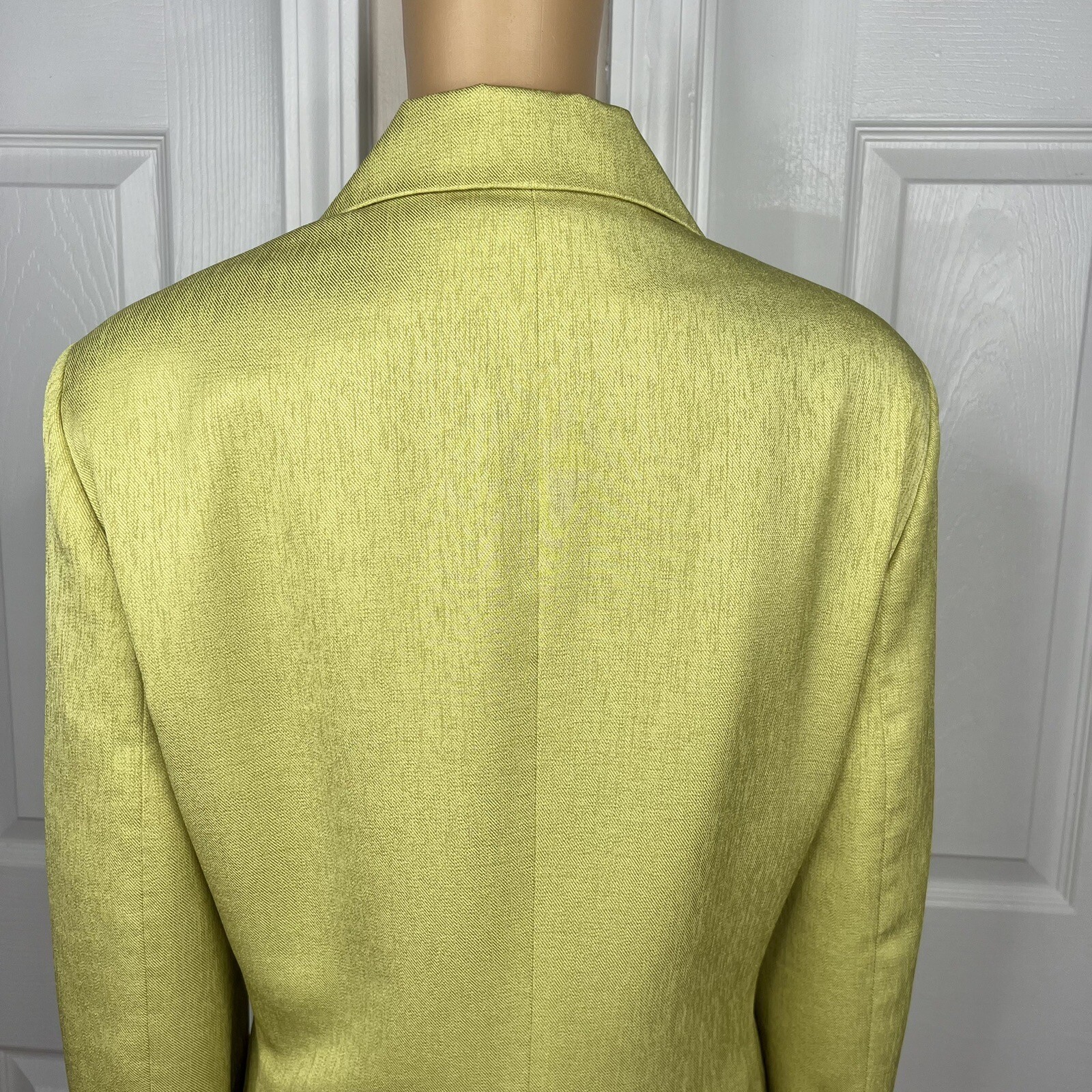 KASPER Women 2PC Lime Polyester Lined Peak Collar Cocktail Skirt Suit ...